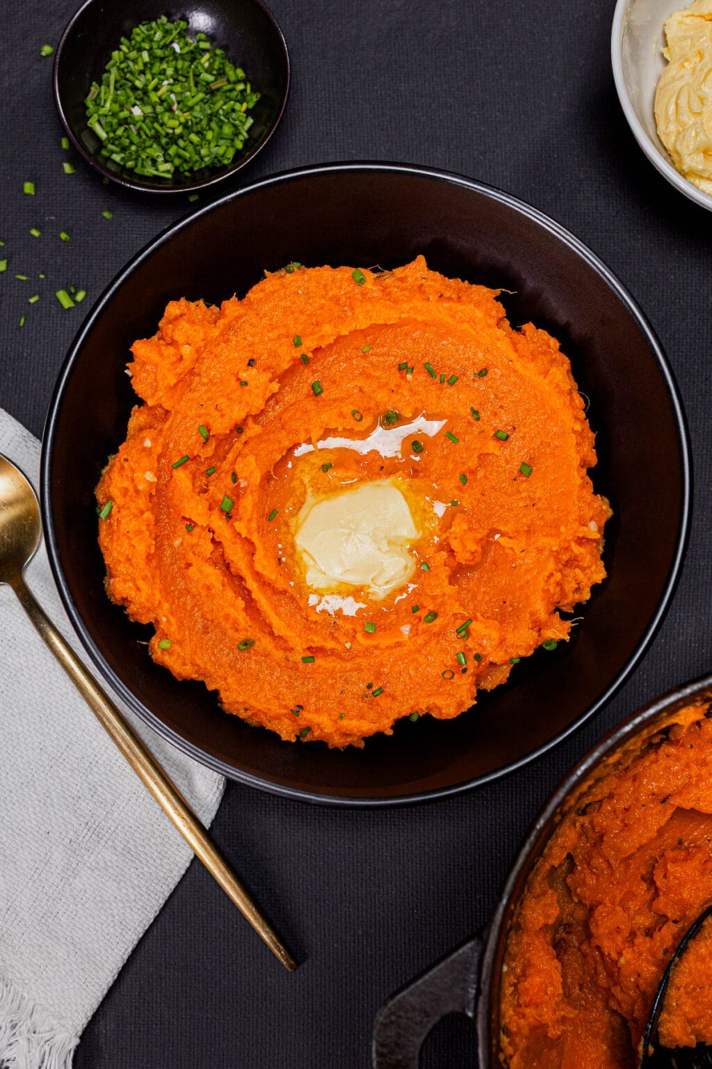 Creamy Garlic Sweet Potato Mash - That Protein Life